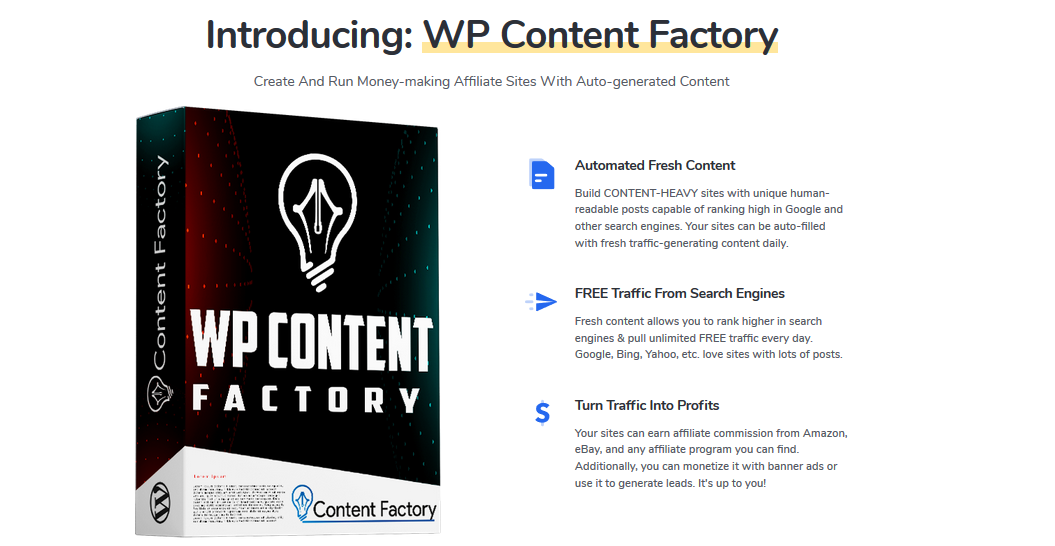 WP Content Factory COUPON CODE 